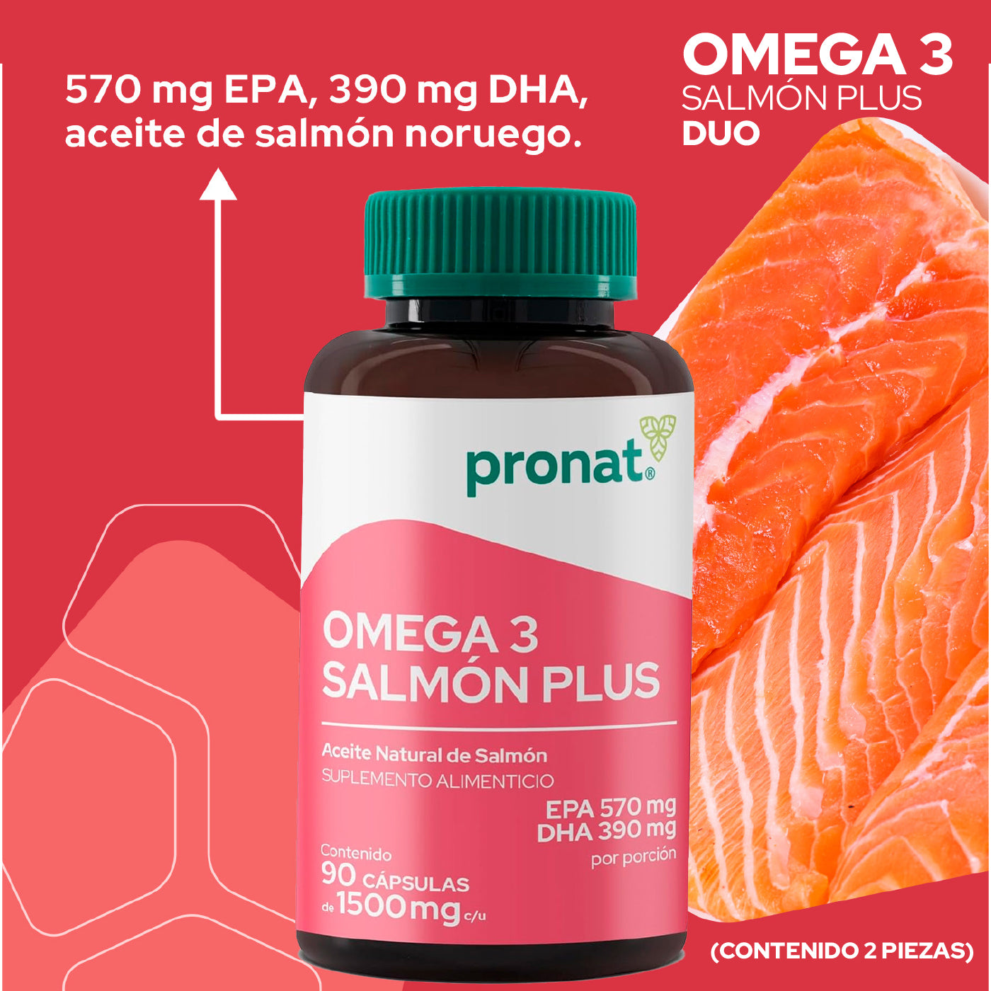 Salmón Plus (Omega 3) DUO 180 cápsulas - Pronat