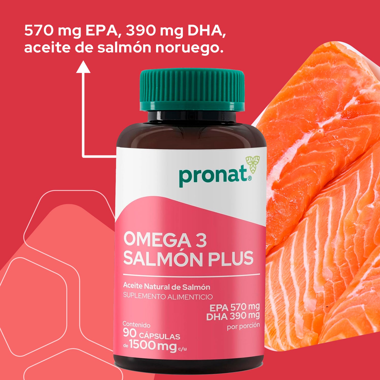 Salmón Plus (Omega 3) 90 cápsulas - Pronat